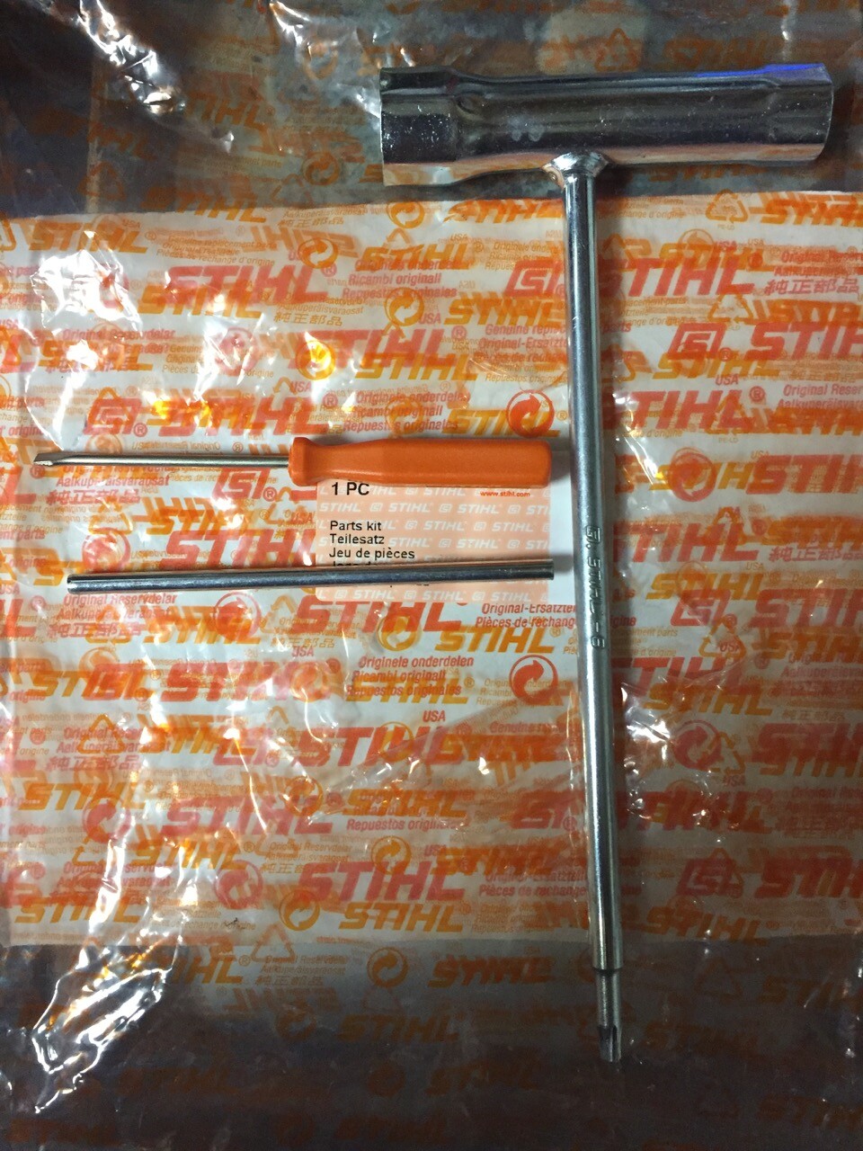 stihl tool kit multi wrench 5/8"x3/4" plug wrench t27 torx,screw driver ...