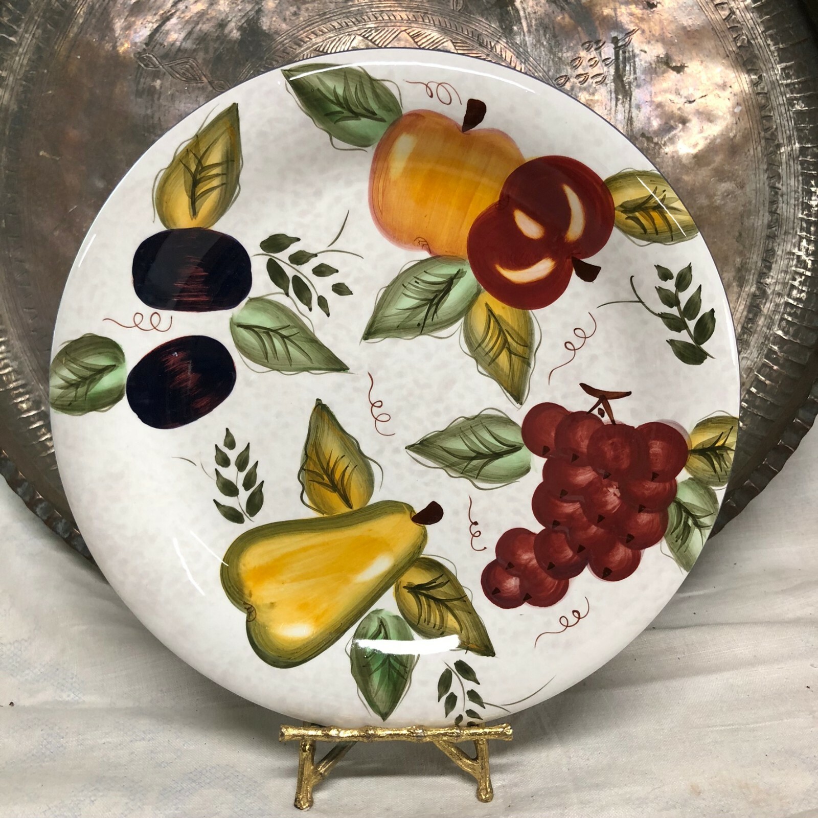 Oneida's "Vintage Fruit" Pattern Hand Painted~ One 10 1/2" Dinner Plate ...