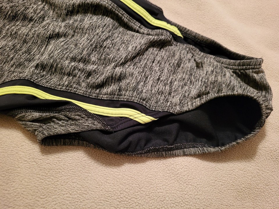 Speedo Size 4 Gray Black Green Neon One Piece Flyback Swimming suit | eBay