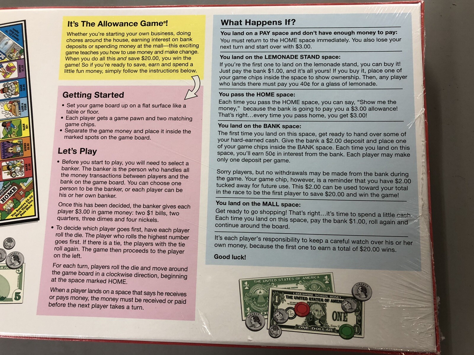 The Allowance Game Lakeshore Children's Board Game Save Spend Money NIB ...