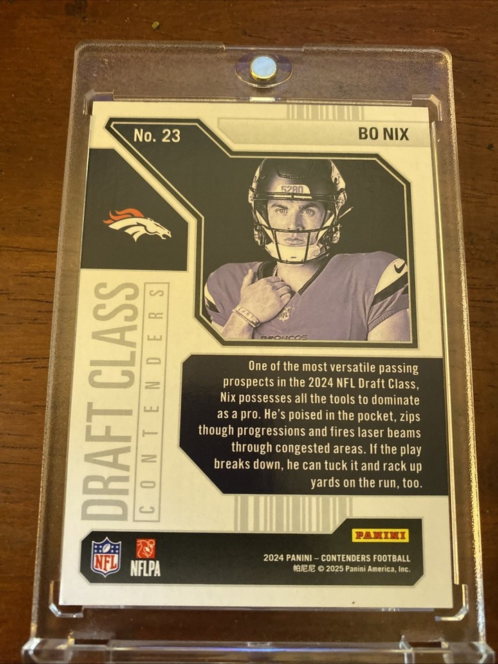 Bo Nix 2024 Contenders Draft Class RED Parallel #23 Broncos Rc Rookie ...