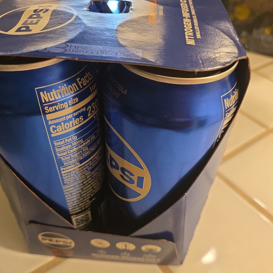 Pepsi Nitro Draft Cola 4 PACK 13.65 OZ Discontinued Collector EXP Mar ...