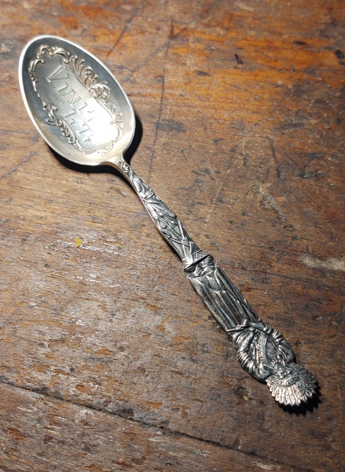 Antique Sterling Silver Souvenir Spoon Vinita, Oklahoma Indian ...