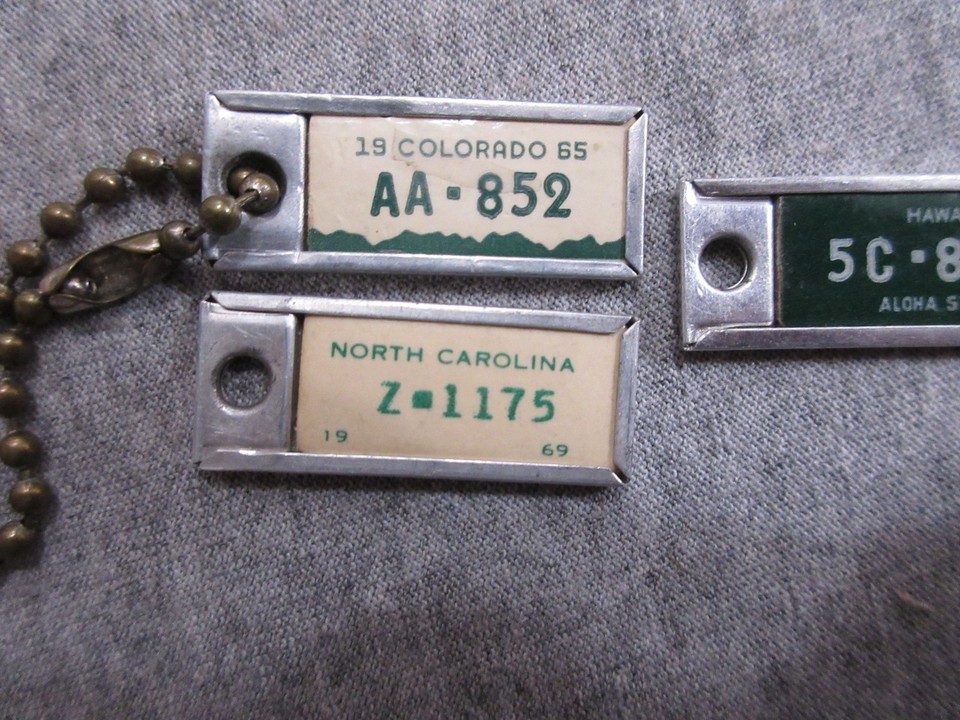 vintage DAV 1965 Colorado, 1969 North Carolina & Hawaii mini license ...