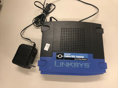 LINKSYS CABLE/DSL ROUTER ETHERFAST 4-PORT BEFSR41 W/ AC ADAPTER ...