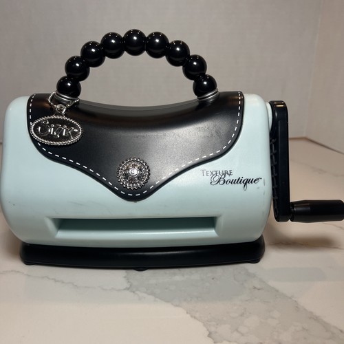 Sizzix Texture Boutique Embossing Machine Purse Crank Blue Black | eBay