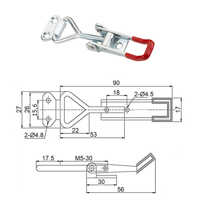 JUNKER Spannverschluss M5-M8 Hebelverschluss Kniehebelspanner ...