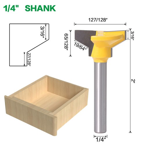 1/4 6mm Shank Drawer Joint Front Lock Router Bit Tongue & Groove Cutter ...