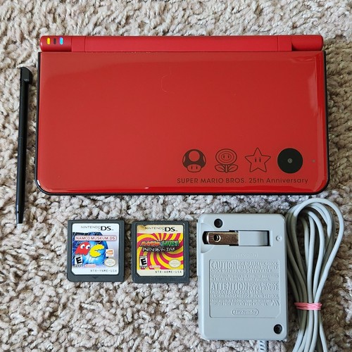 Nintendo DSi XL Mario 25th Anniversary Edition Lot + Charger & Games ...