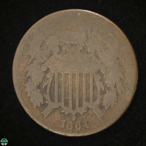 1864 Two Cents Copper Coin Philadelphia Mint 2 Cent Piece Odd ...