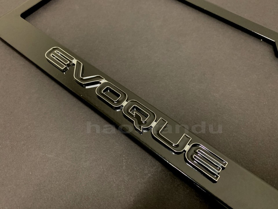 1x EVOQUE 3D Emblem BLACK Stainless License Plate Frame RUST FREE ...