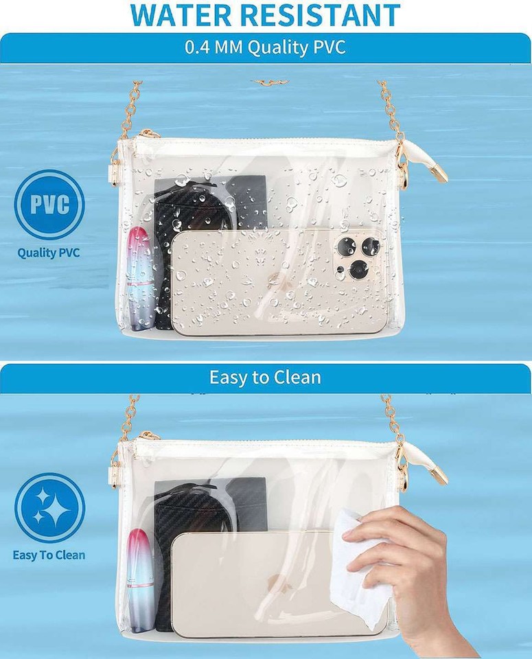 Clear PVC Shoulder Bag Transparent For Women Crossbody Tote Bag ...