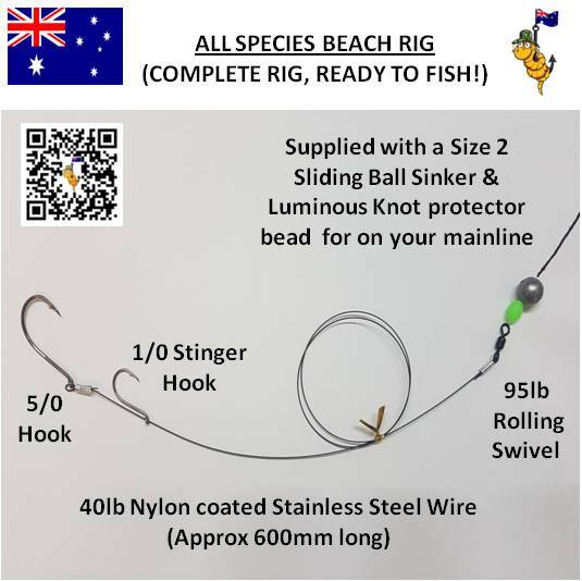 4x All Species Beach Fishing Rigs – Ready to Fish – Tailor Mulloway ...