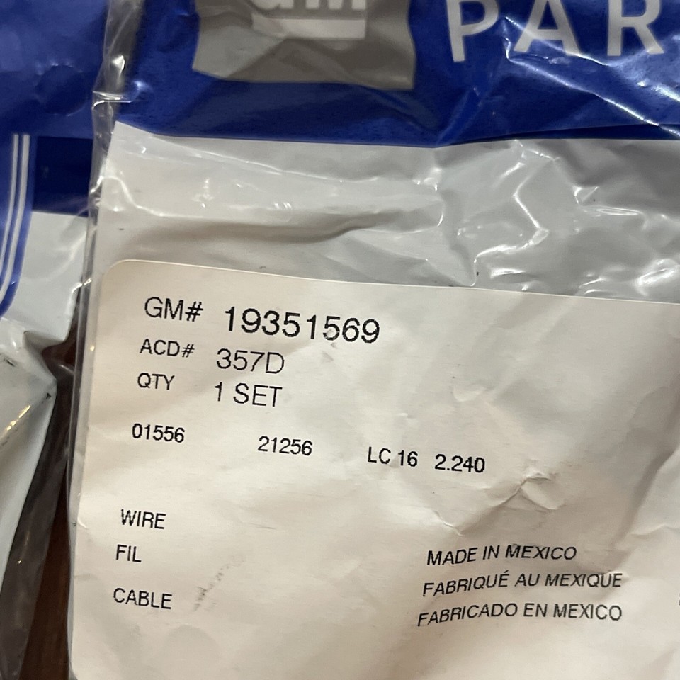 “8 PACK” Genuine GM OEM Cadillac Chevrolet Ignition Spark Plug Wire ...