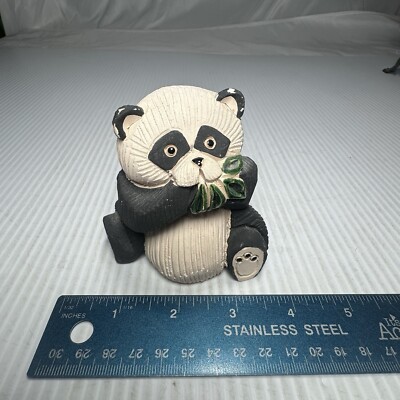 DeRosa Rinconada Sitting Panda Bear Eating Bamboo Leaves Ceramic ...