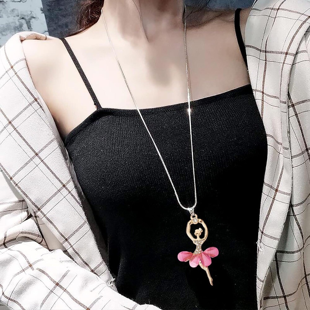 20pc 27*60mm Ballet Girl Charms Alloy Crystal Dancer Girl Charm Women ...