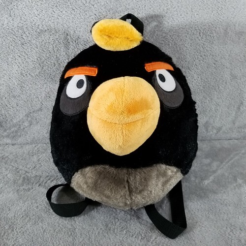 Animations Plush Backpack Angry Birds Bomb Black Bird Round Zip | eBay