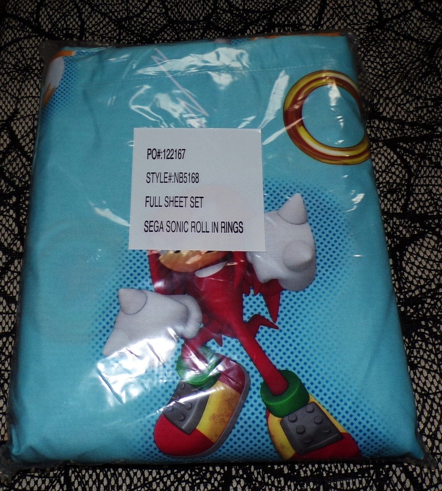 Sonic The Hedgehog Sega Sonic Roll In Rings Full Sheet Set-New In Pkg ...