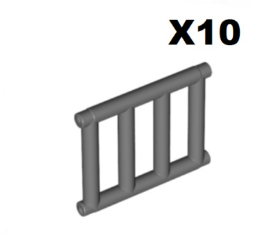 Lego ® Lot 10 Grille Barreaux Fenêtre 1x4x3 Lattice Plate DK Stone Grey ...