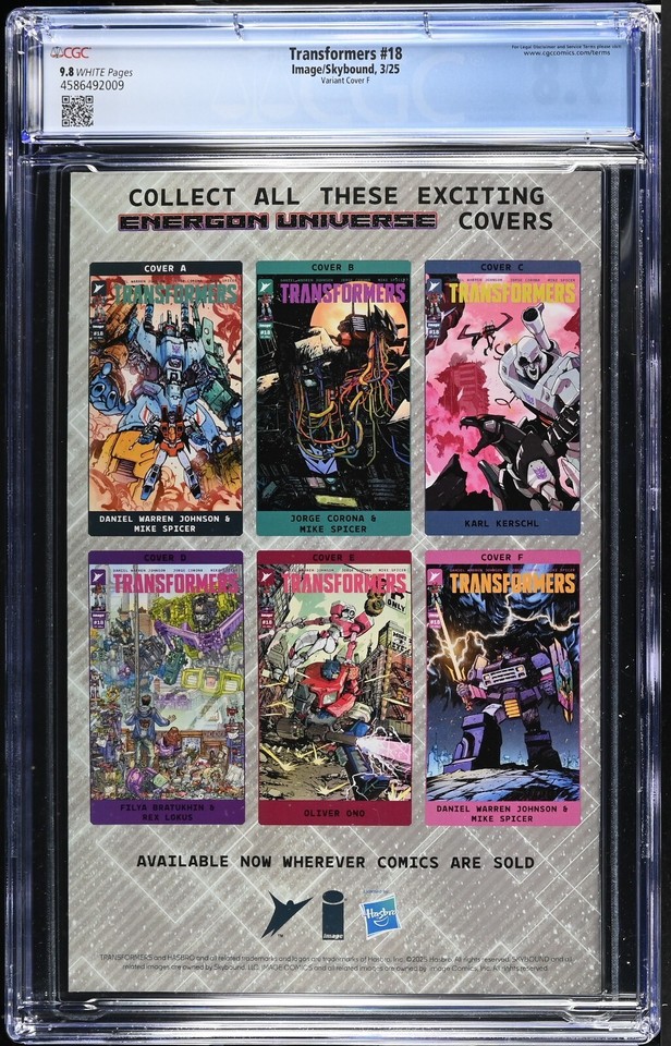 Transformers #18 CGC 9.8 1st Cover Appearance of Shredhead F Image ...