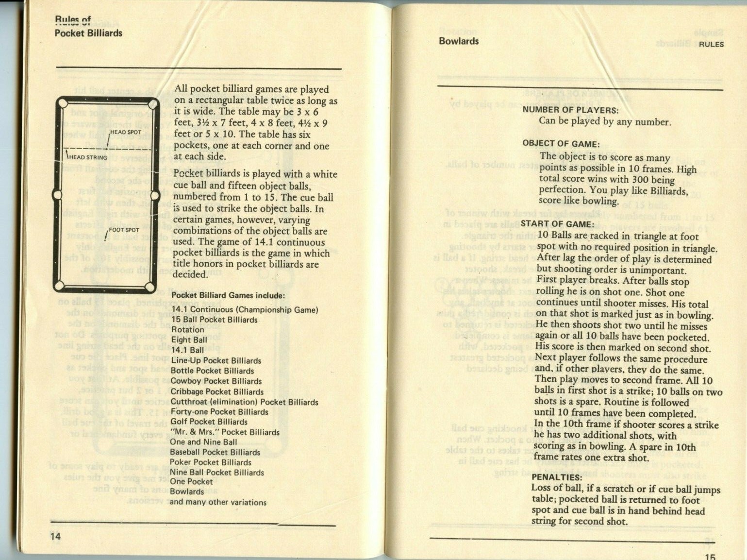 Official Billiard Games Rule Book by Joe Balsis PB Illustrated Snooker ...