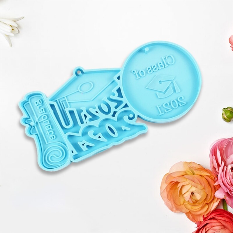 Glossy 2021 Graduation Keychain Epoxy Resin Mold Silicone DIY Crafts ...