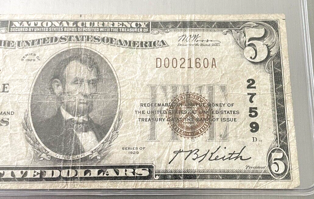 $5 1929 Eau Claire National Currency Bank Note Bill Charter #2759 How ...