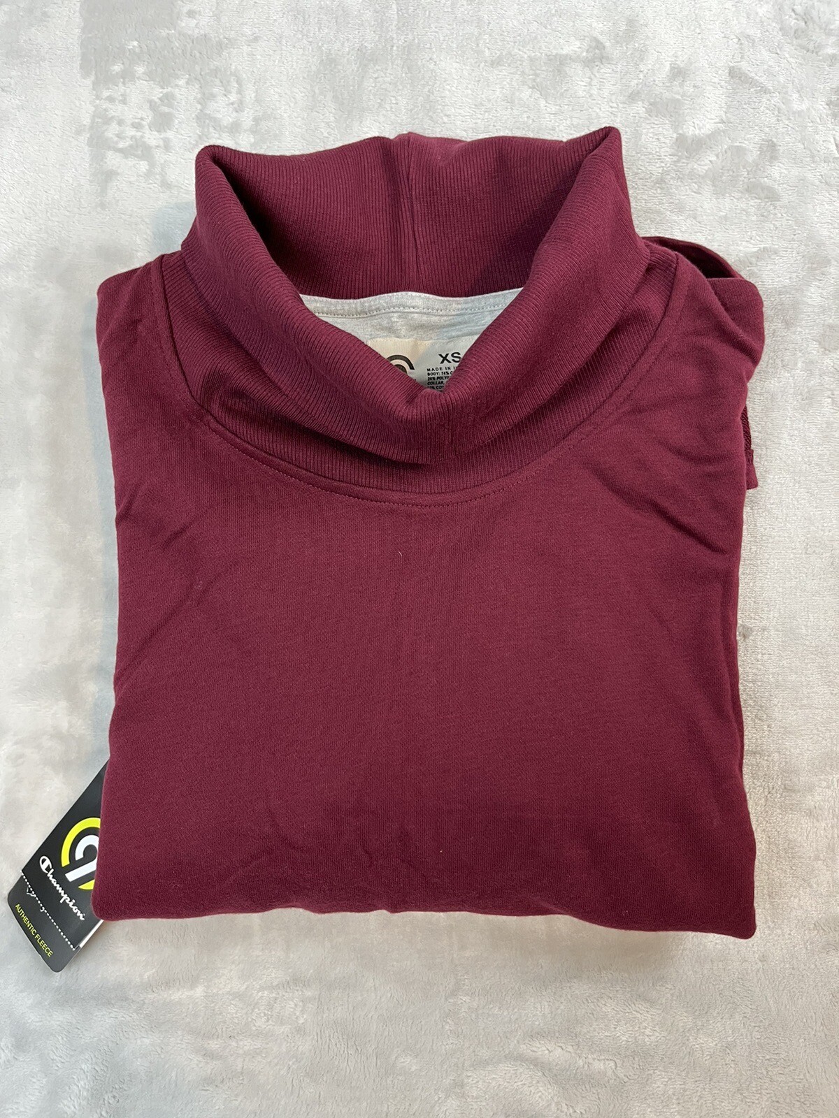 C9 CHAMPION Women's Turtleneck French Terry Pullover Maroon Sweatshirt ...