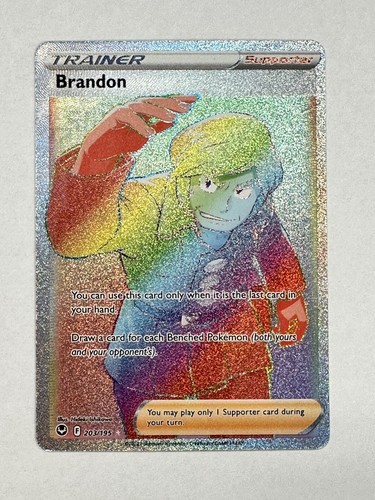 Pokémon TCG - Brandon 203/195 - Silver Tempest - Rainbow Secret Rare NM ...