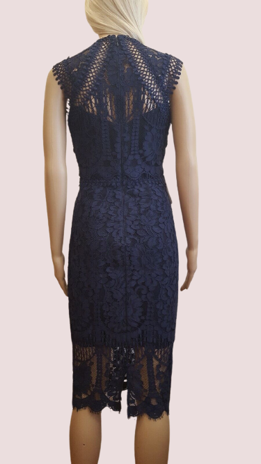 Lipsy VIP Navy Lace Midi Dress UK 12 LN029 ii 10 | eBay UK