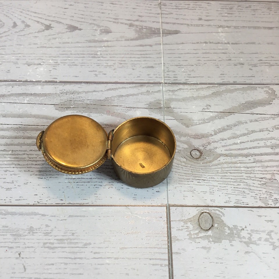 Vintage Brass And Porcelain Pill/Keepsake Box Made In Italy | eBay
