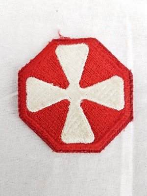WII US Army 8th Army Military Patch Red Octagon White Cross | eBay