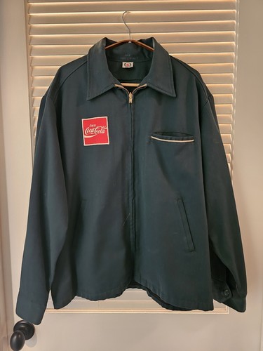 Vintage 80s Coca Cola Coke Delivery Trucker Work Jacket Riverside 44 ...