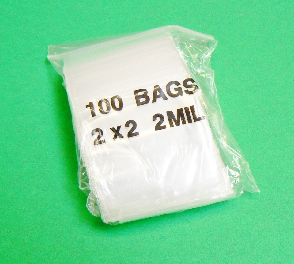 100 Zip Seal Lock Bags 2x2 Clear 2mil Reclosable Bag 2” x 2” 100 ...