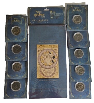 Harry Potter Hogsmeade Spell Marker Map with Set of 9 Spell Markers | eBay