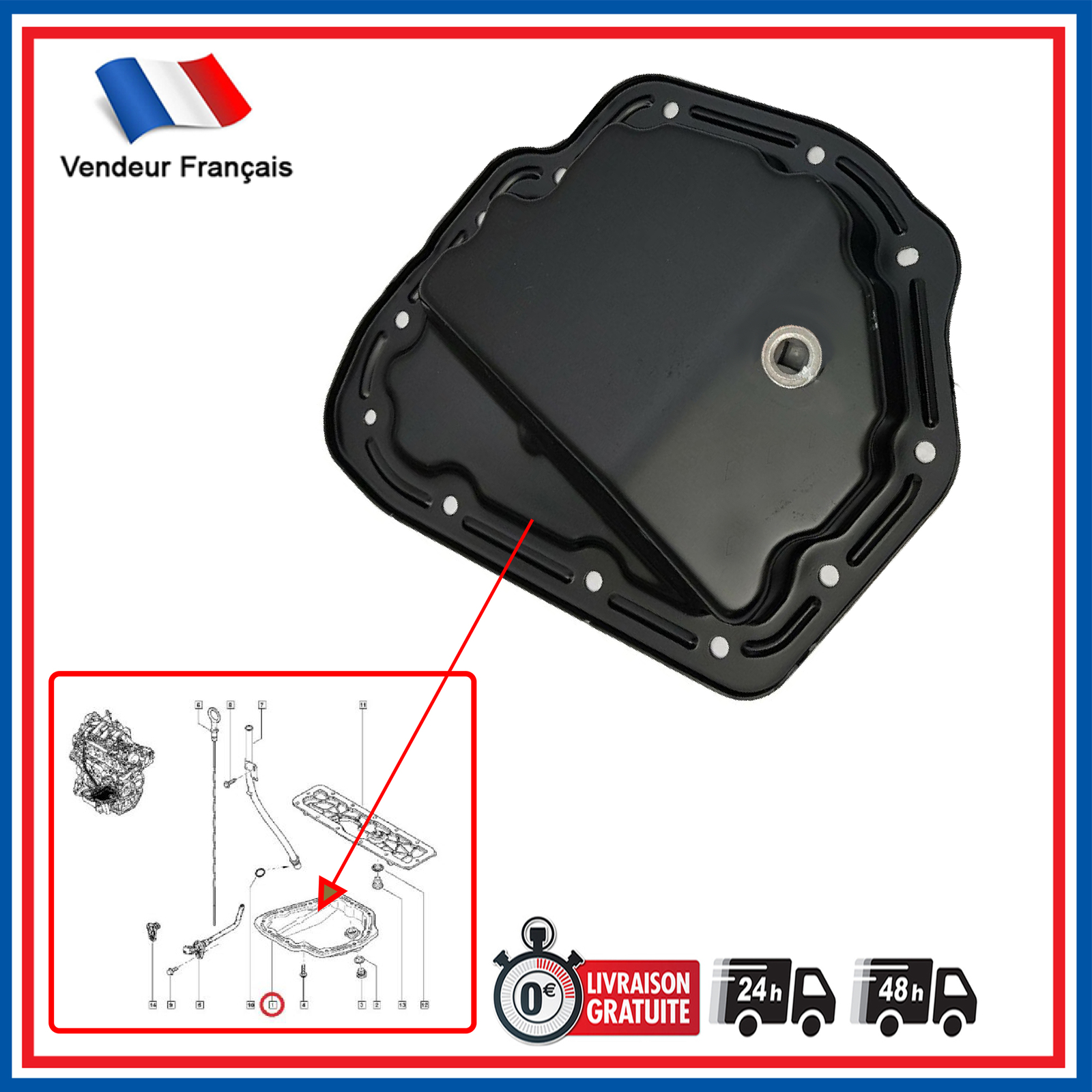 Oil Sump for RENAULT TRAFIC III 1.6 dCi - 111117431r 111110249r for ...
