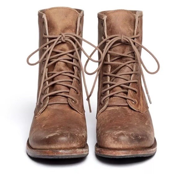 FREEBIRD by STEVEN Charlie Combat BOOTS 9 Black Distressed Leather ...