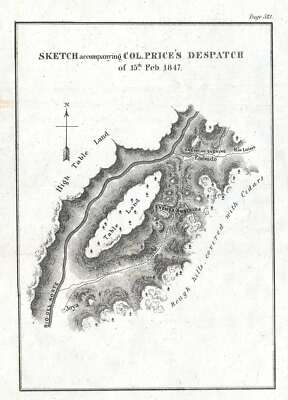 1847 Emory Map of Battle of Embudo Pass, New Mexico during the Taos ...