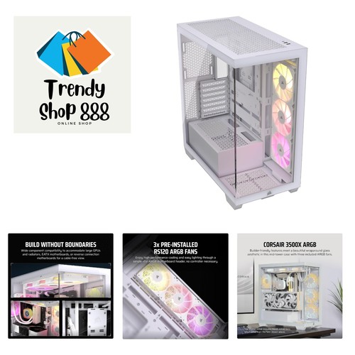 3500X ARGB Mid-Tower ATX PC Case – Panoramic Tempered Glass – Reverse ...