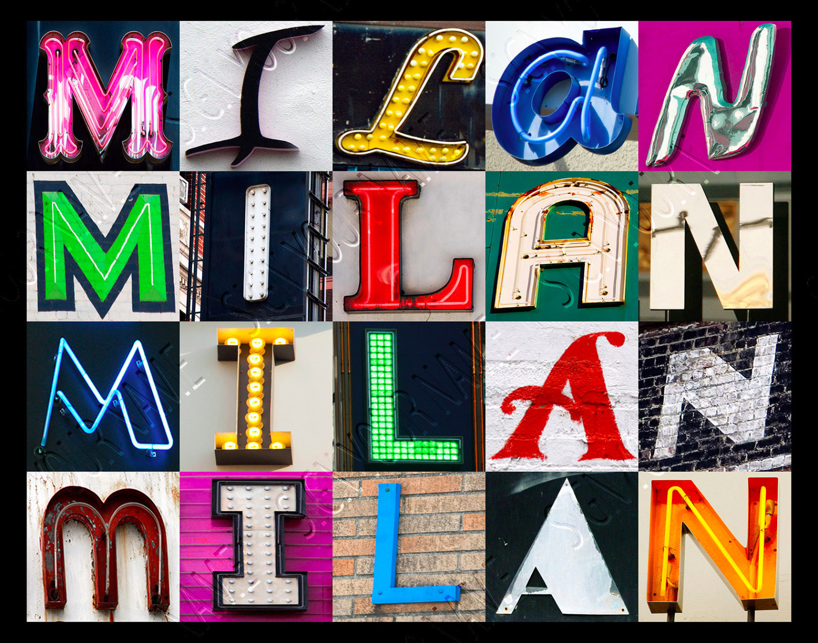 MILAN Name Poster featuring photos of actual sign letters | eBay