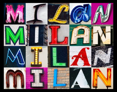 MILAN Name Poster featuring photos of actual sign letters | eBay