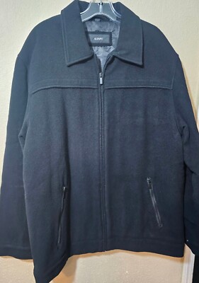 Alfani Men’s Black Wool Blend Coat Jacket Full Zip, Us Size Large | eBay