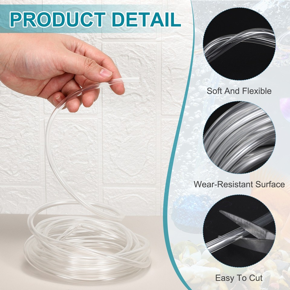 Clear PVC Tubing, 2mm ID x 3mm OD - 15ft PVC Tube Lightweight Vinyl ...