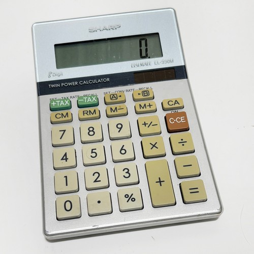 Sharp Elsimate EL-330M Calculator Twin Power Built-in Solar 8-Digits ...