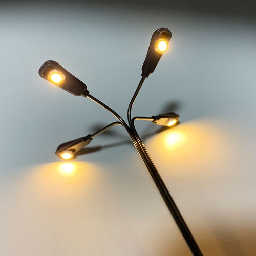 5Pc Led Street Lamps Ho/oo Scale Miniatures Lot Road Lights Railway ...