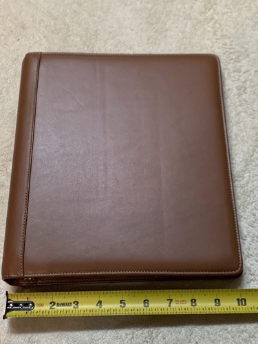 Vintage Brown Levenger Leather Three Ring 10"x 12" Binder Folio ...