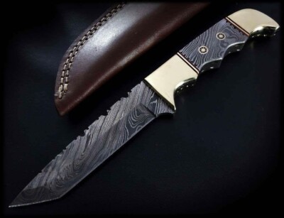 A LONG SHARP EDGE - 11 INCHES LONG IN DAMASCUS STEEL HUNTING PERFECT ...