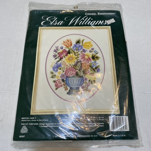 Elsa Williams MERTON VASE II Crewel Embroidery Kit 00397 SEALED | eBay