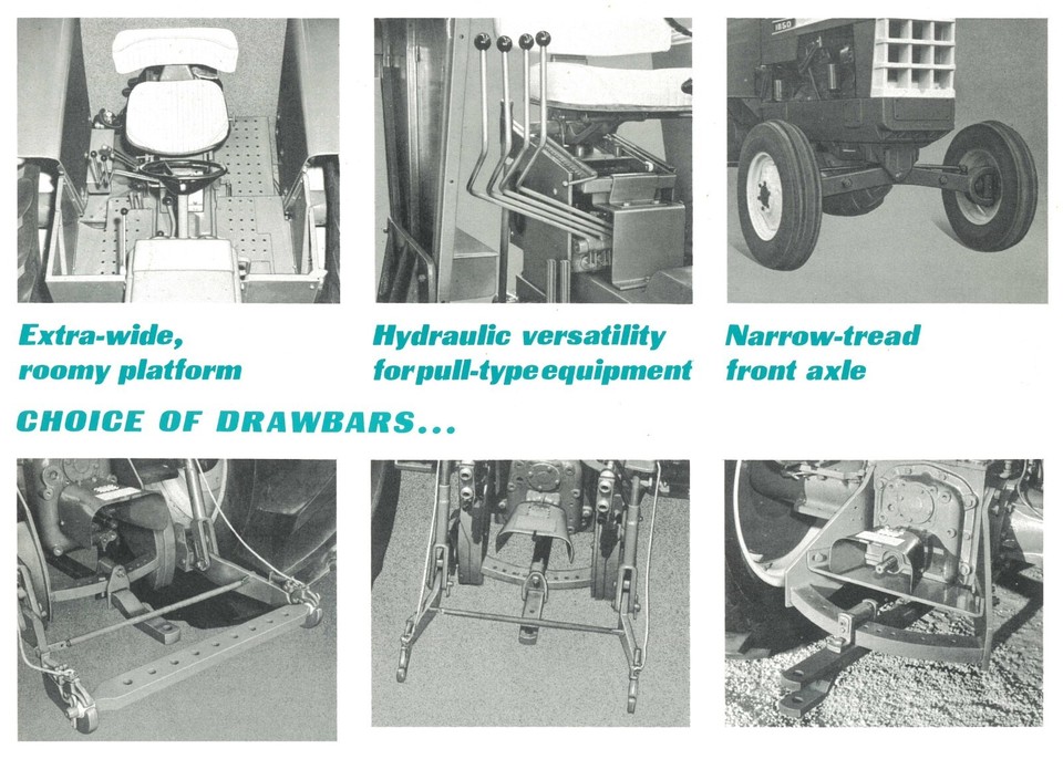 Oliver 1850 Tractor Row Crop Wheatland Sales Brochure 92 PTO Horsepower ...