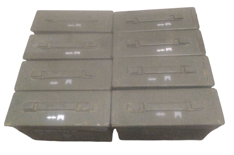 Set of 8 Genuine Military Metal M19A1 30 Caliber 7.62mm Ammo Cans Good ...